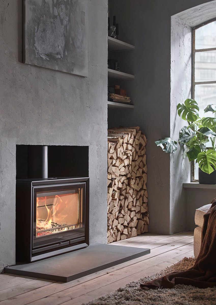 Contura 330G, zwart, glazen deur | Contura